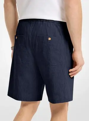 Michael Kors Linen Blend Shorts In Size By