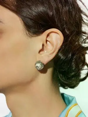Casablanca Sci-fi Logo-plaque Stud Earrings - Silver