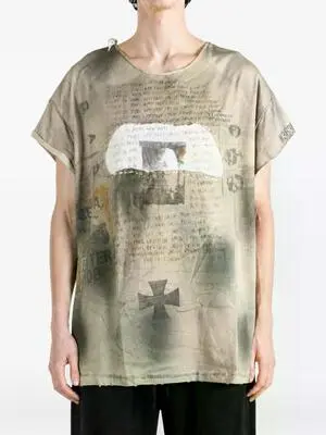 SAITOS Graphic-print Distressed T-shirt