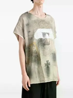 SAITOS Graphic-print Distressed T-shirt