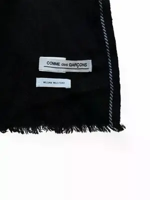 Comme Des Garçons X William Welstead Contrast-stitch Frayed Scarf - Black