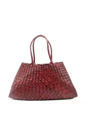 Dragon Santa Croce Woven Leather Shoulder Bag - Red