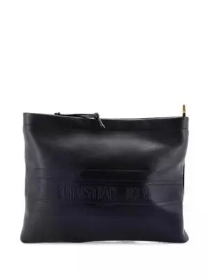 Dior Diordouble Zip Leather Medium Pouch