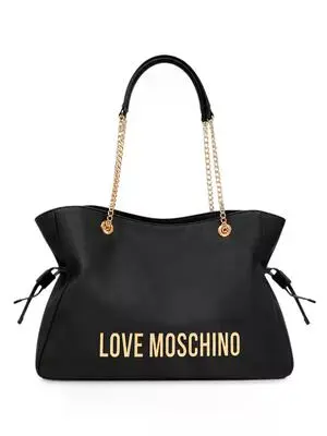 Moschino Logo-plaque Ruched Shoulder Bag - Black
