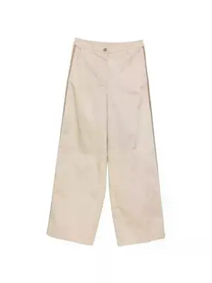 Adidas Logo-embroidered Side-stripe Trousers - Neutrals