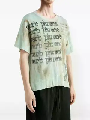 SAITOS Verb Phrase Waffle-knit T-shirt