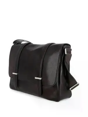 Orciani Midi Jones Lagoon Leather Messenger Bag