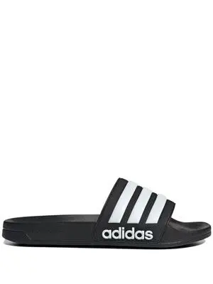 Adidas 3-stripe Logo Slides - Black