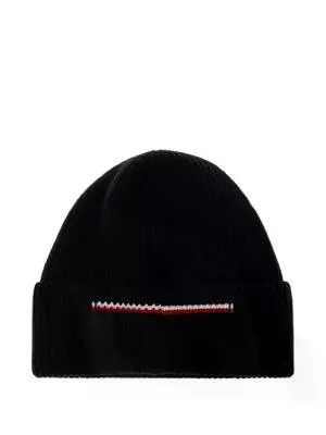 Moncler Logo-patch Ribbed-knit Beanie Hat