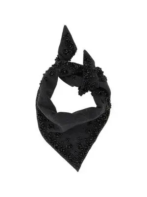 P.a.r.o.s.h Look26 Bead-embellished Triangle Scarf - Grey