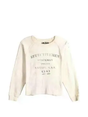 SAITOS Stockman Tokyo Waffle-knit Long-sleeve T-shirt - Neutrals