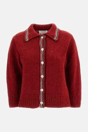 Thom Browne Hector Pointelle Cardigan In Donegal - Multicolor