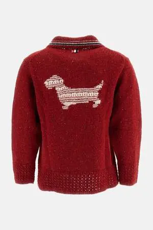Thom Browne Hector Pointelle Cardigan In Donegal