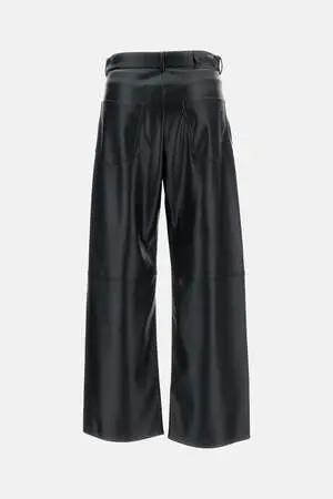 Max Mara Black Faux Leather Trousers