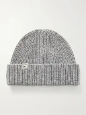 TOTEME Cashmere Ribbed Beanie - Gray