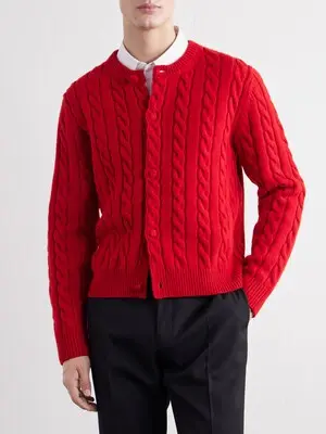 TOTEME Cable-knitted Wool Cardigan