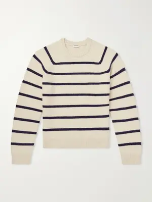 TOTEME Striped Alpaca And Cashmere-blend Sweater - Neutrals