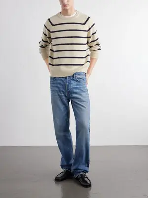 TOTEME Striped Alpaca And Cashmere-blend Sweater