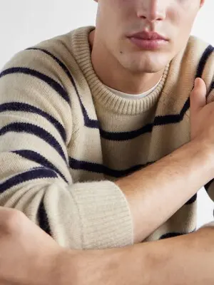 TOTEME Striped Alpaca And Cashmere-blend Sweater
