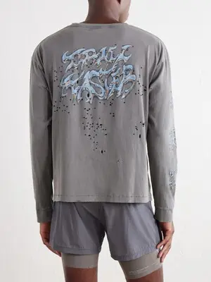 Satisfy Logo-print Distressed Mothtech™ Cotton-jersey T-shirt