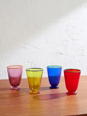 La DoubleJ Rainbow Set Of Four Murano Glasses - Multi