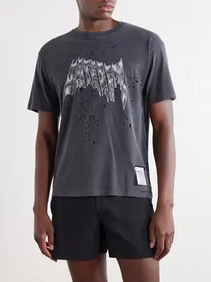 Satisfy Logo-print Distressed Mothtech™ Cotton-jersey T-shirt