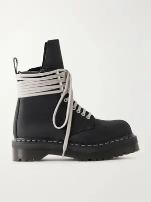 Rick Owens Dr Martens Leather Lace-up Boots - Black