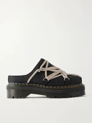 Rick Owens Dr Martens Leather Mules - Black