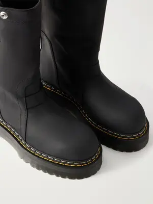 Rick Owens Dr Martens Leather Biker Boots