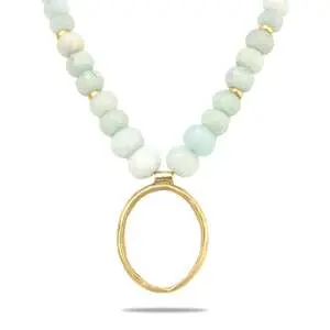 COLLECTION 1304 Aquamarine Sun Necklace - Gold