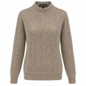 SMART AND JOY Wool-blend Jumper With A High Neck - Brown