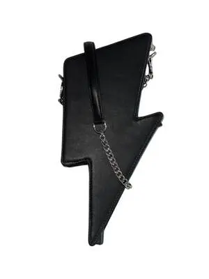 ANY OLD IRON Black / Silver Black Lightning Leather Bag