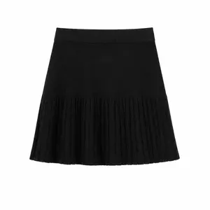 YUMI Knitted Pleated Mini Skirt