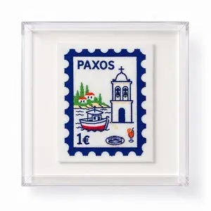 LILLY LOVES Paxos Embroidered Stamp - Blue