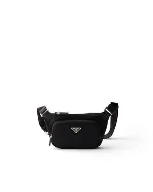 Prada Re-nylon And Saffiano Leather Shoulder Bag - Black
