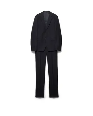 Prada Single-breasted Wool Suit - Blue