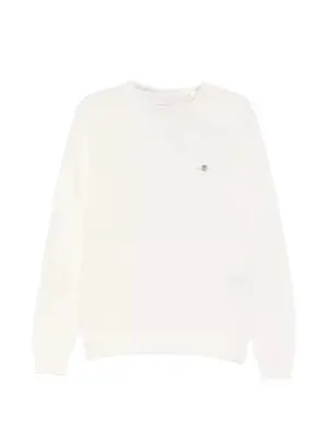 Gant Superfine Lambswool Sweater - Neutrals