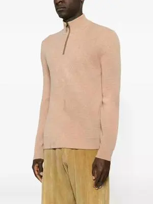 Canali Quarter-zip Waffle-knit Sweater