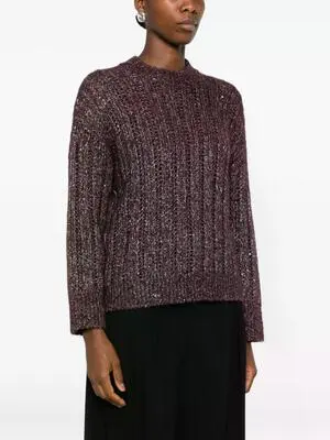 Peserico Sequin-embellished Open-knit Sweater - Red