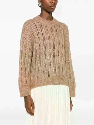 Peserico Sequin-embellished Open-knit Sweater