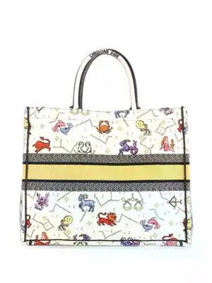 Dior Book Embroidered Canvas Large Tote Bag