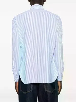 BARBA NAPOLI Vertical-stripe Spread-collar Shirt