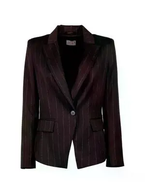 Marella Pinstripe-pattern Single-breasted Blazer - Brown