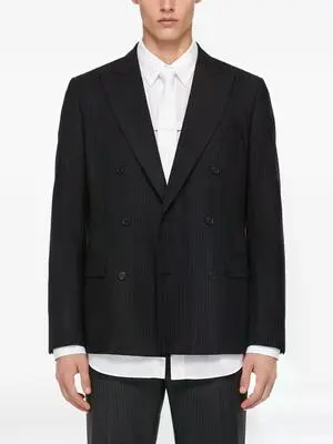 ANOTHER ASPECT Pinstriped Double-breasted Jacket