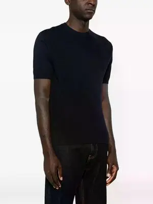 Canali Chevron-knit Short-sleeve T-shirt