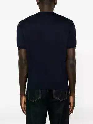 Canali Chevron-knit Short-sleeve T-shirt