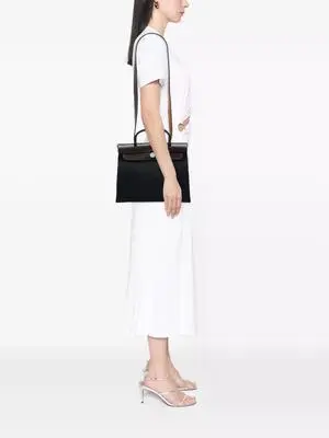 Hermès 2016 Toile Herbag Zip 31 Satchel - Black