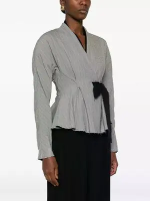 Alberta Ferretti Prince Of Wales Check Wrap Jacket