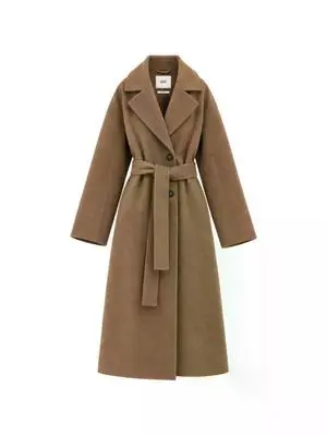 SOLOTRE Belted Notch-lapel Coat - Brown