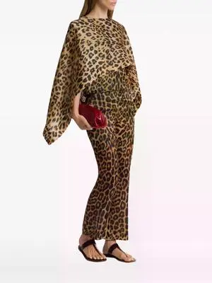 Alberta Ferretti Leopard-print Cape-style Top